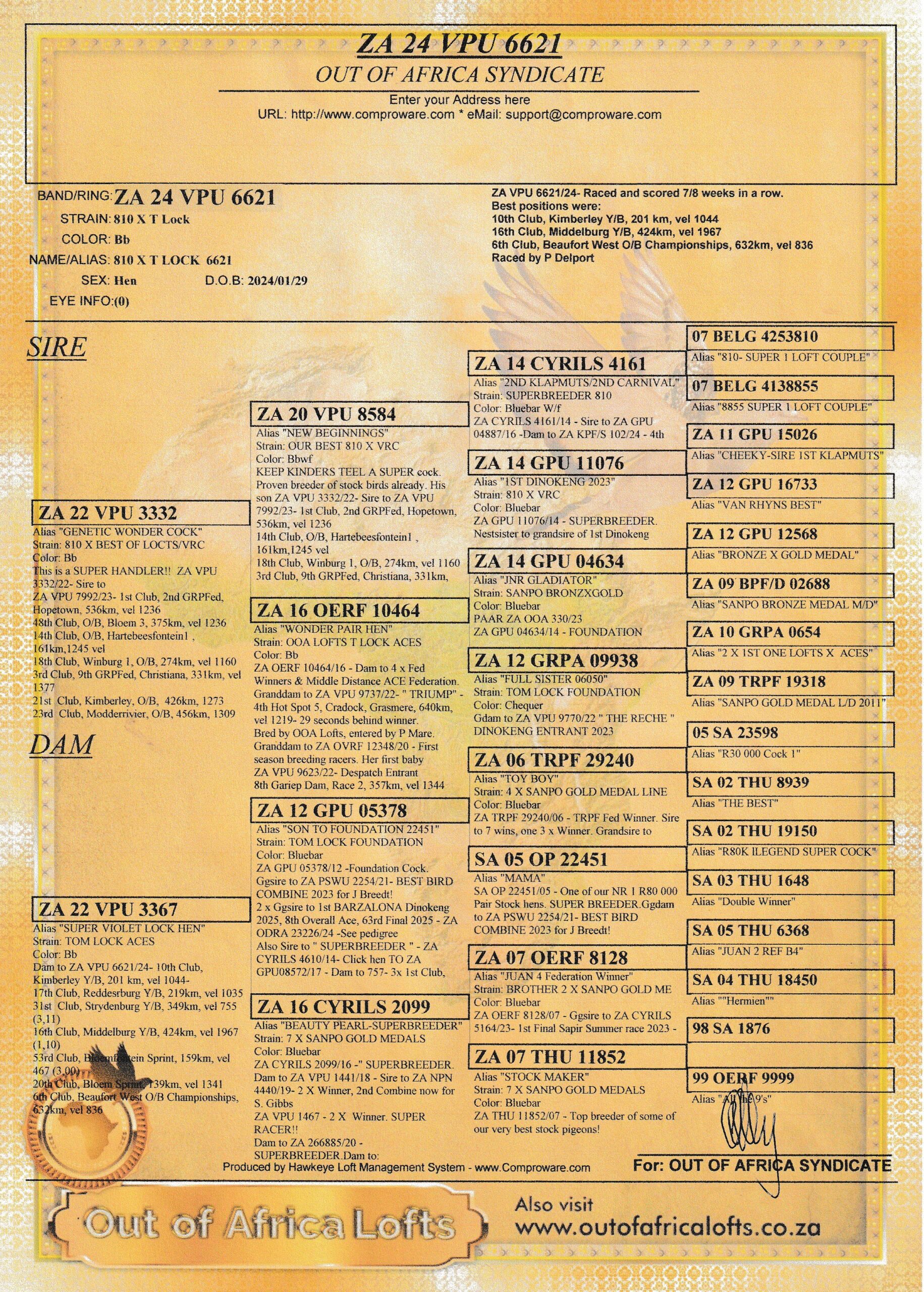 LOT 11: ZA VPU 6621/24 (H) - “ 810 X T LOCK 6621 “ - ZA VPU 6621/24 ...